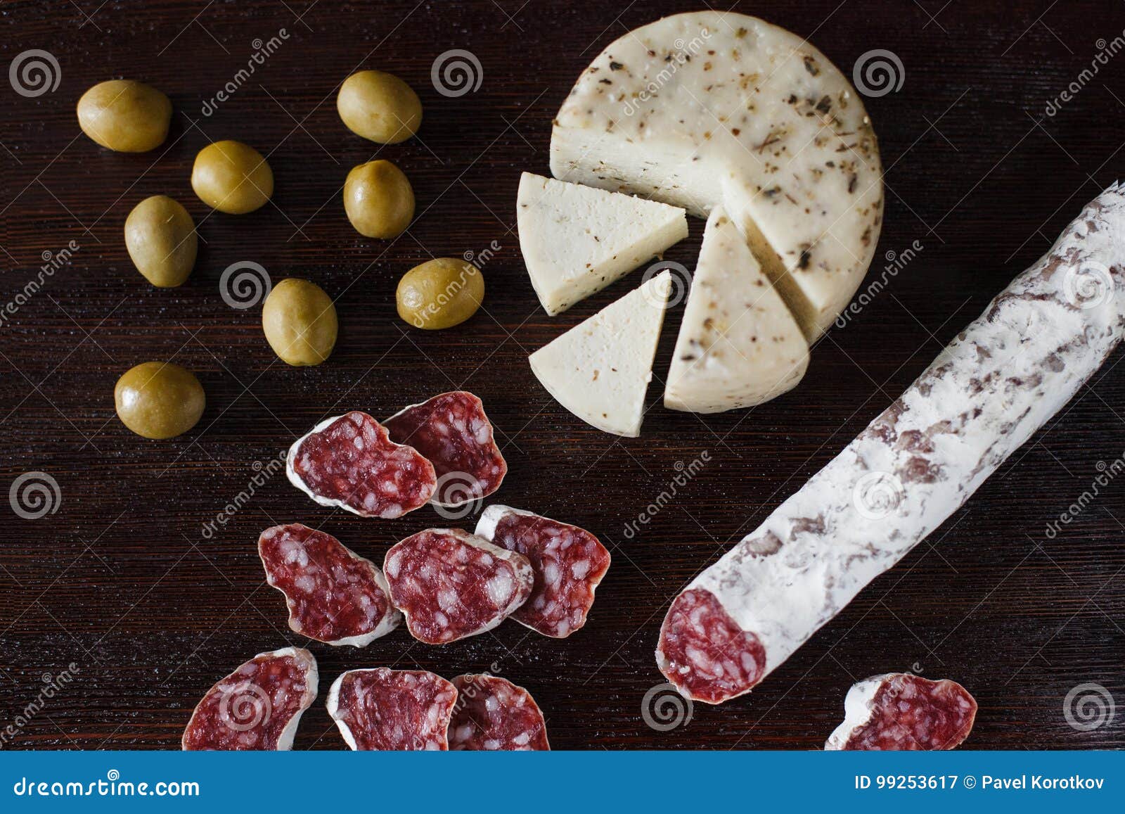 Olive cheese fuet stock image. Image of background, mediterranean ...