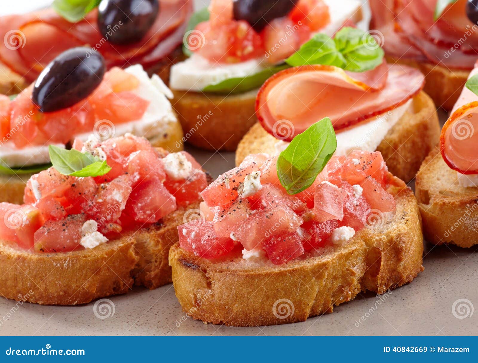 Spanish food tapas stock image. Image of bruschetta, olive - 40842669