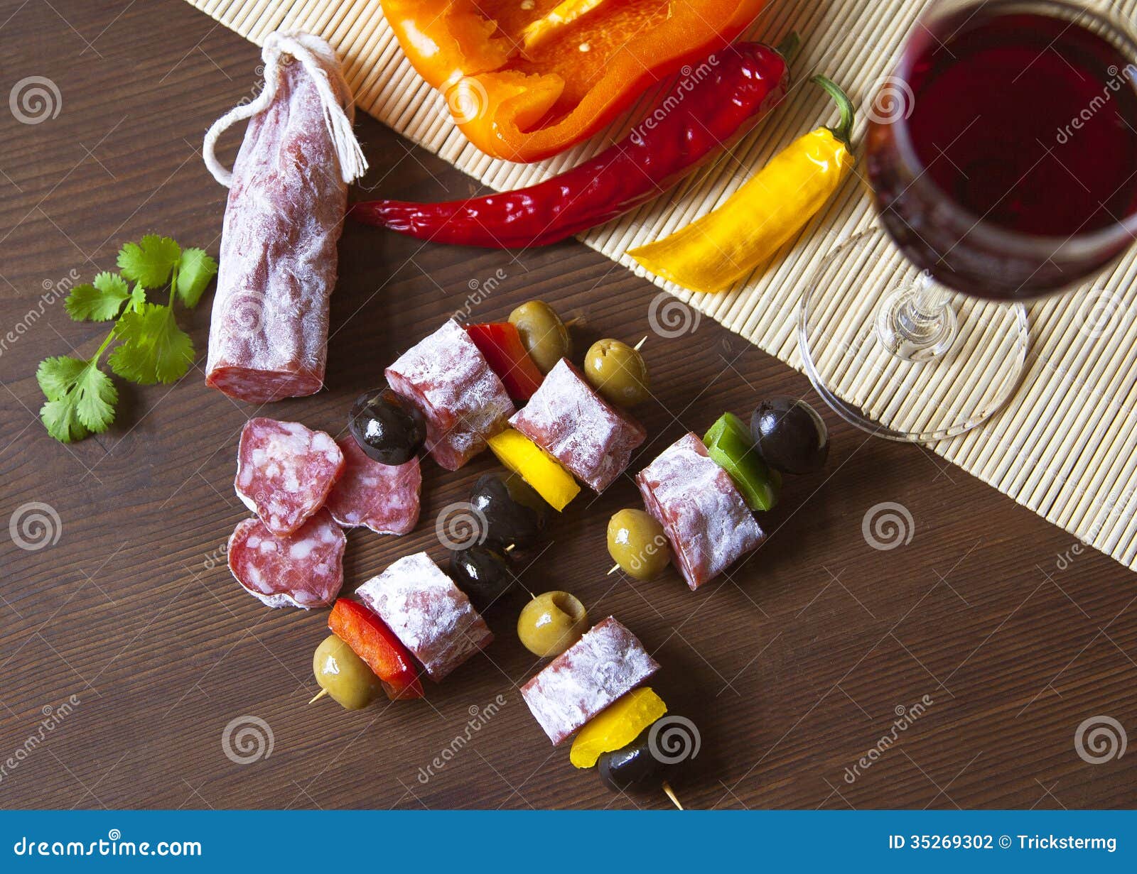 Spanish fuet 2 stock photo. Image of olives, maturing - 35269302