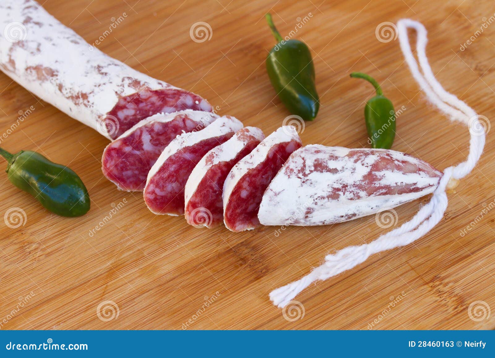 Spanish fuet sausage stock image. Image of pile, diet - 28460163