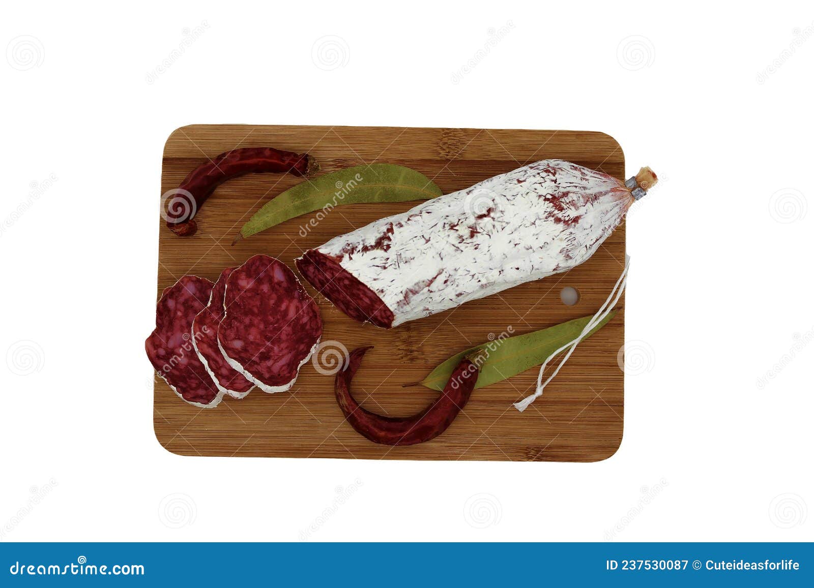Spanish Fuet Sausage with Pepper Stock Image - Image of olive, spanish ...