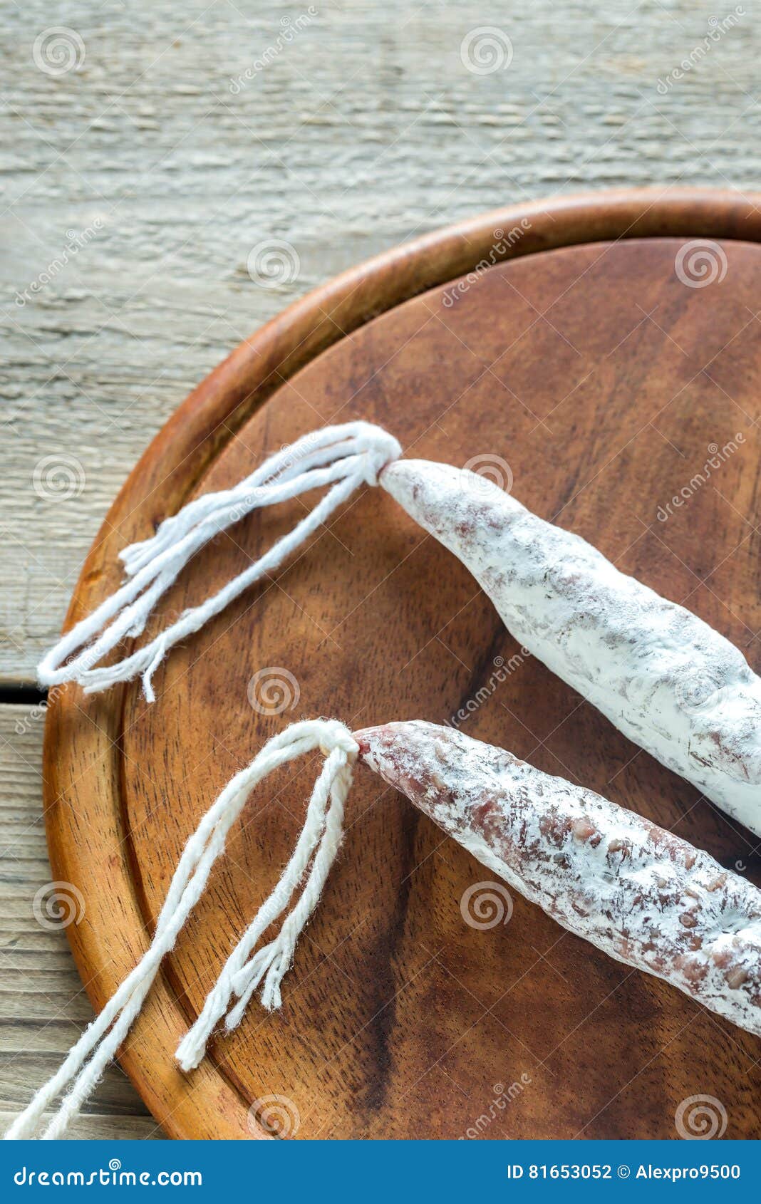 Spanish Fuet on the Wooden Board Stock Photo - Image of board, wooden ...