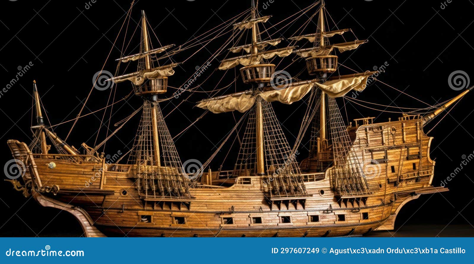 Spanish Galleon from the 17th Century. Stock Illustration ...