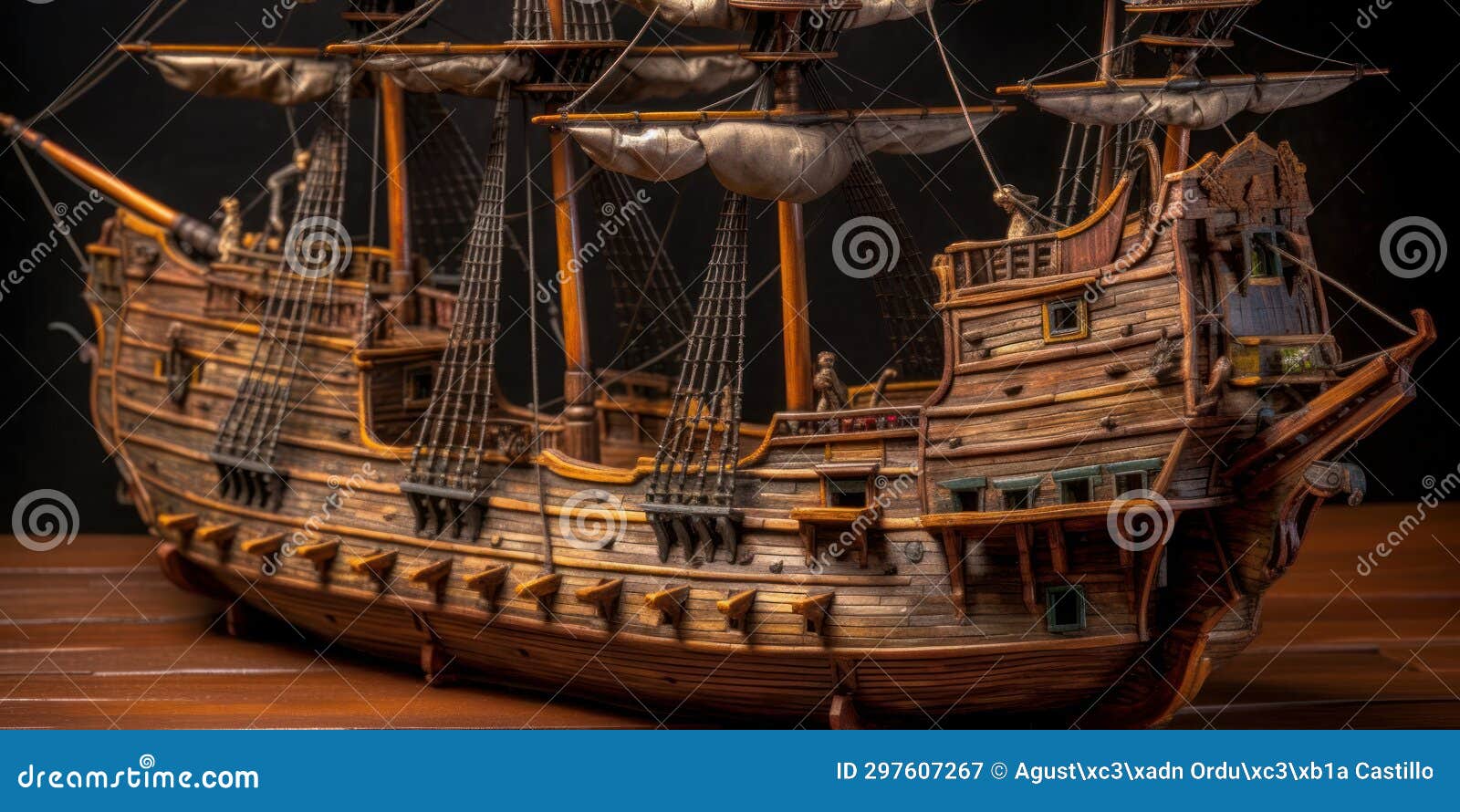 Spanish Galleon from the 17th Century. Stock Illustration ...