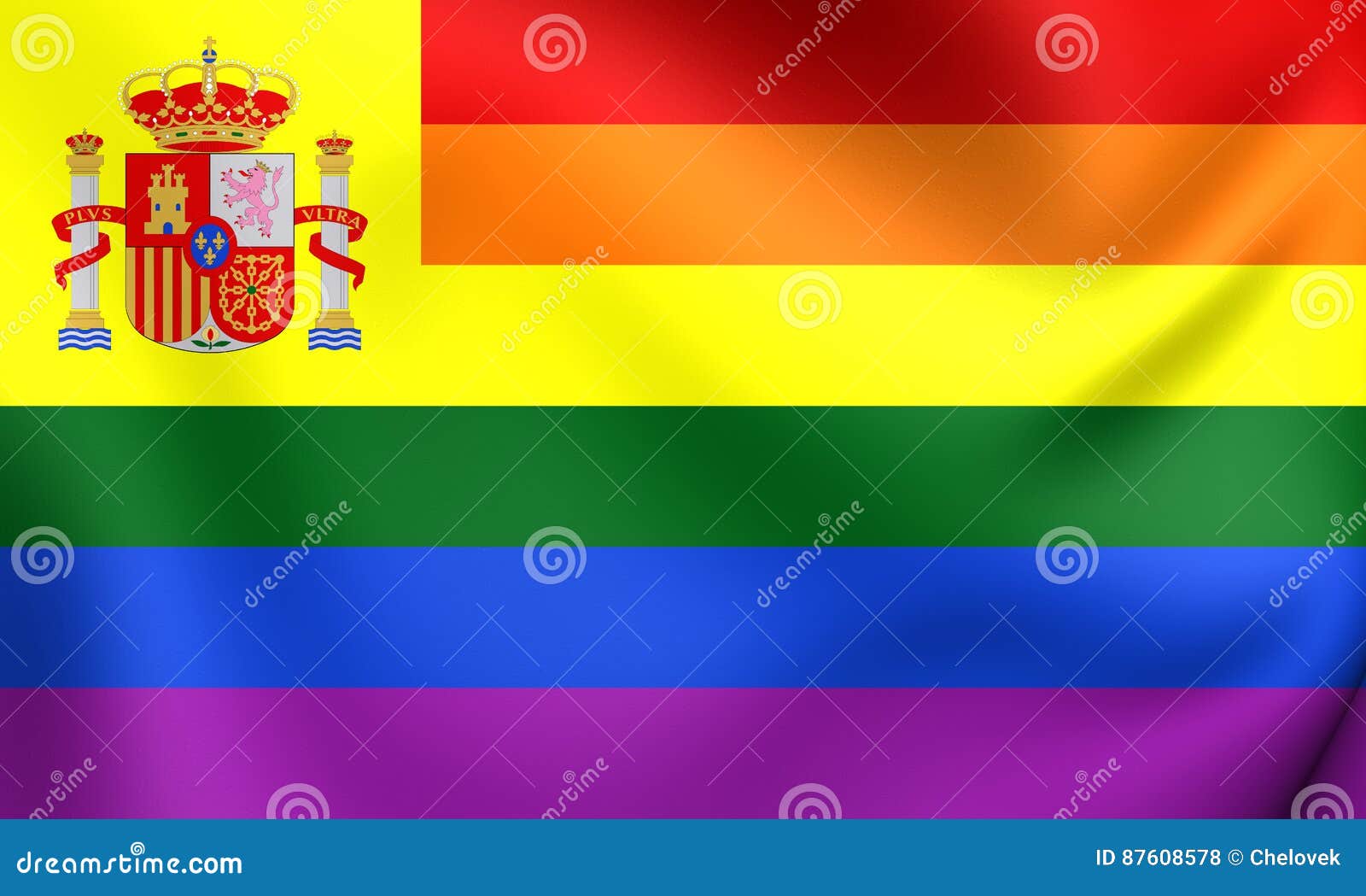 Spanish Gay Flag stock illustration. Illustration of waving - 87608578
