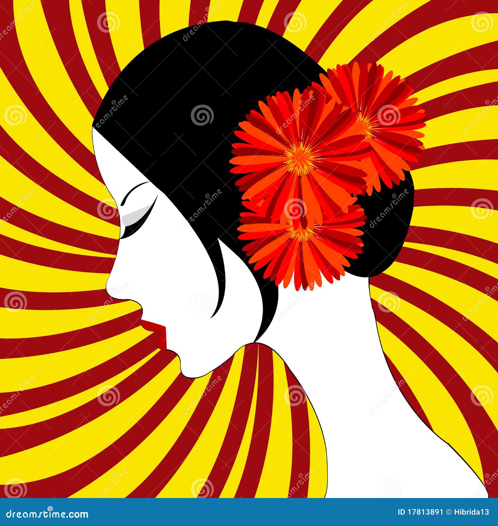 Spanish girl profile stock vector. Illustration of design - 17813891