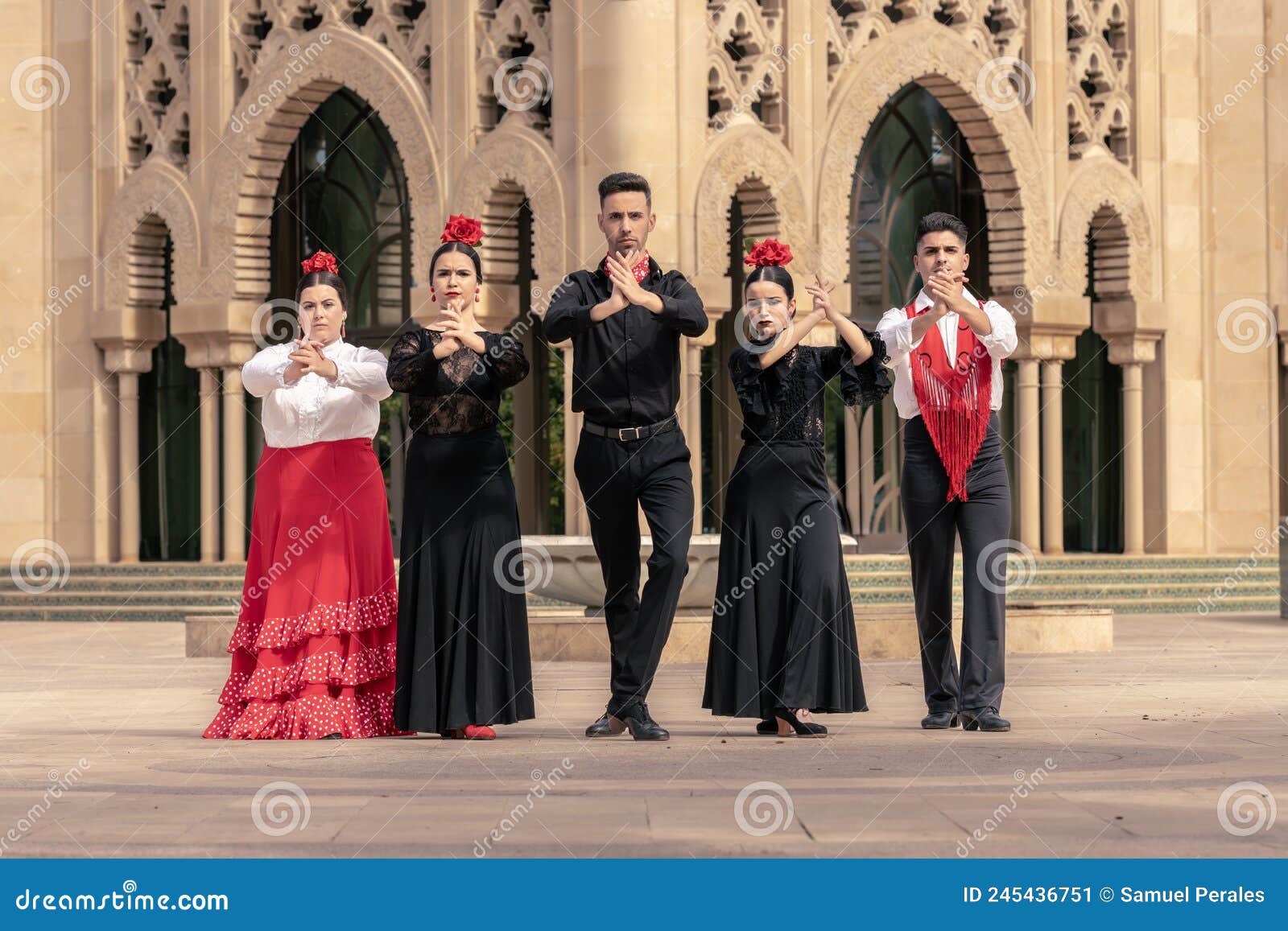 Spanish Group of Flamenco Dancers Playing Hand Clapping in a Group ...