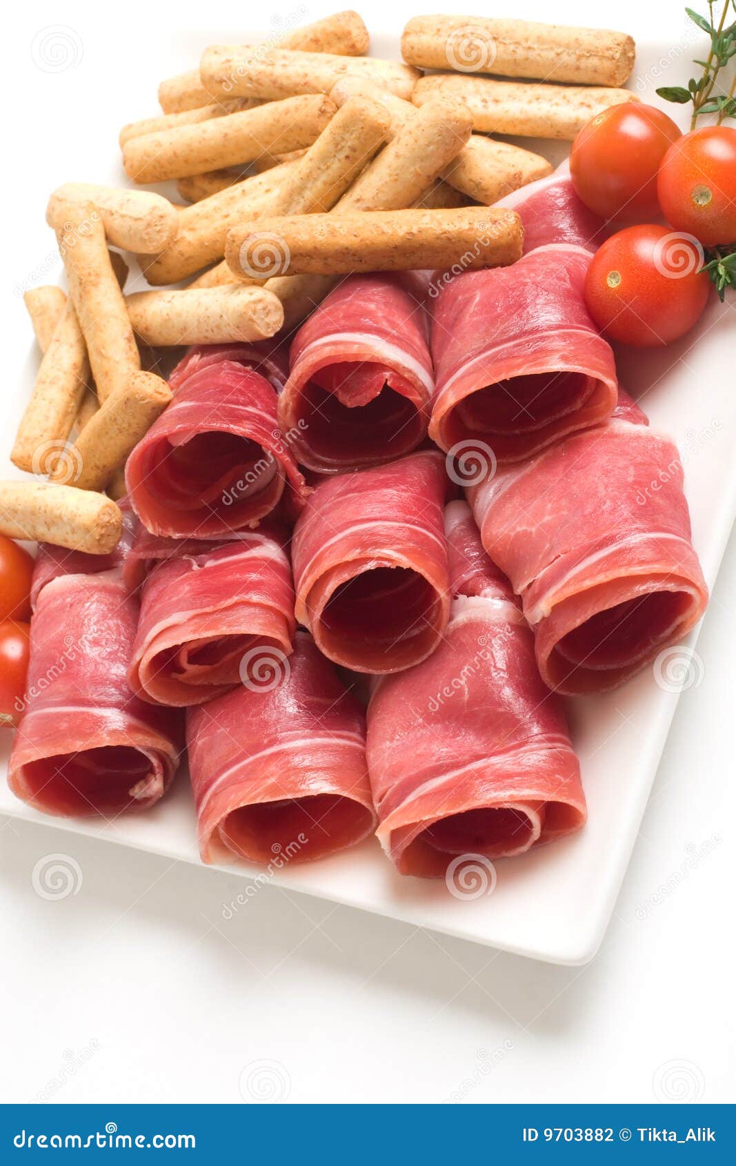 Spanish ham stock photo. Image of sliced, serrano, rolled - 9703882