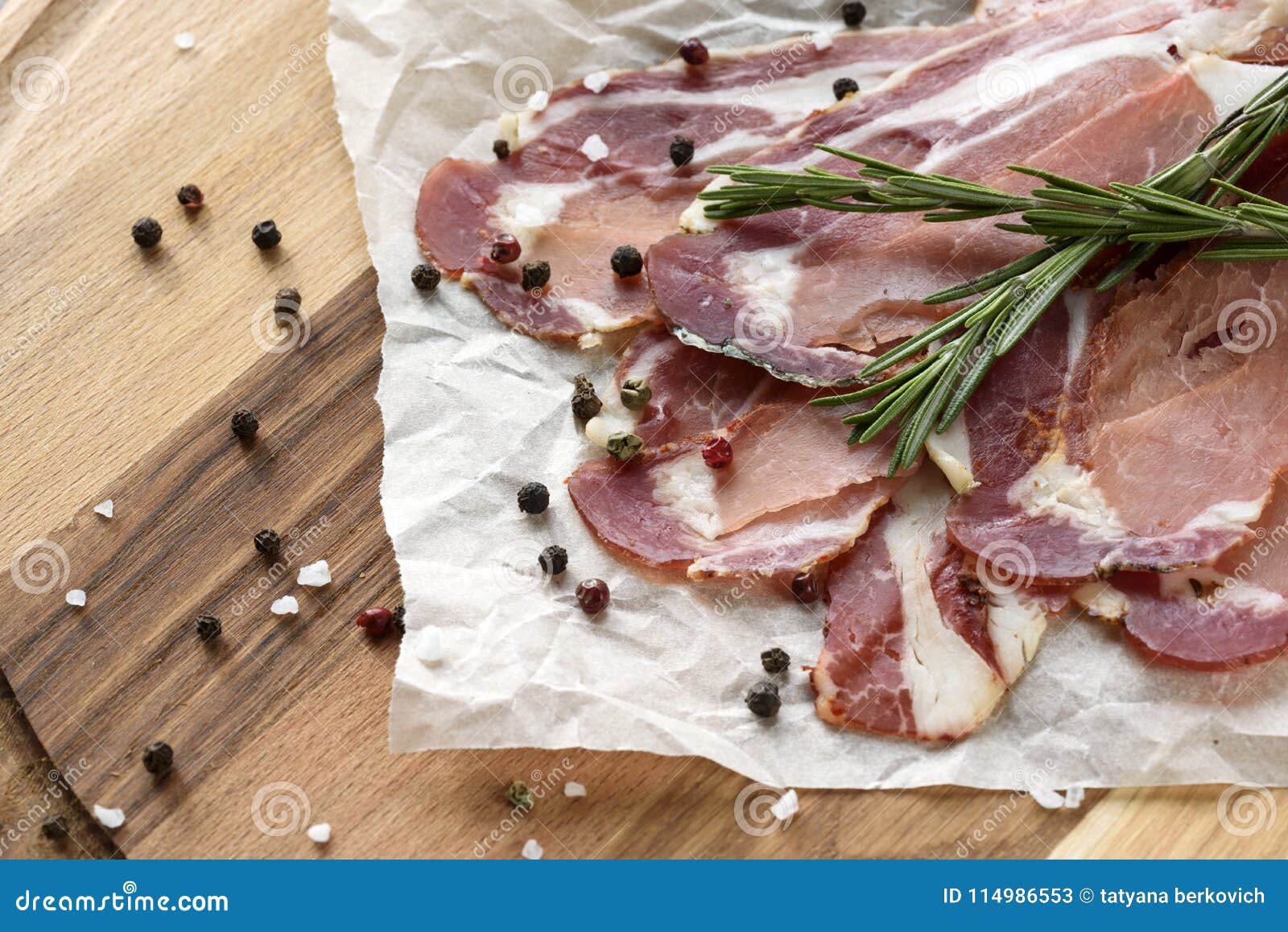 Spanish Hamon Ready for Eat Over the Wooden Background Stock Image ...