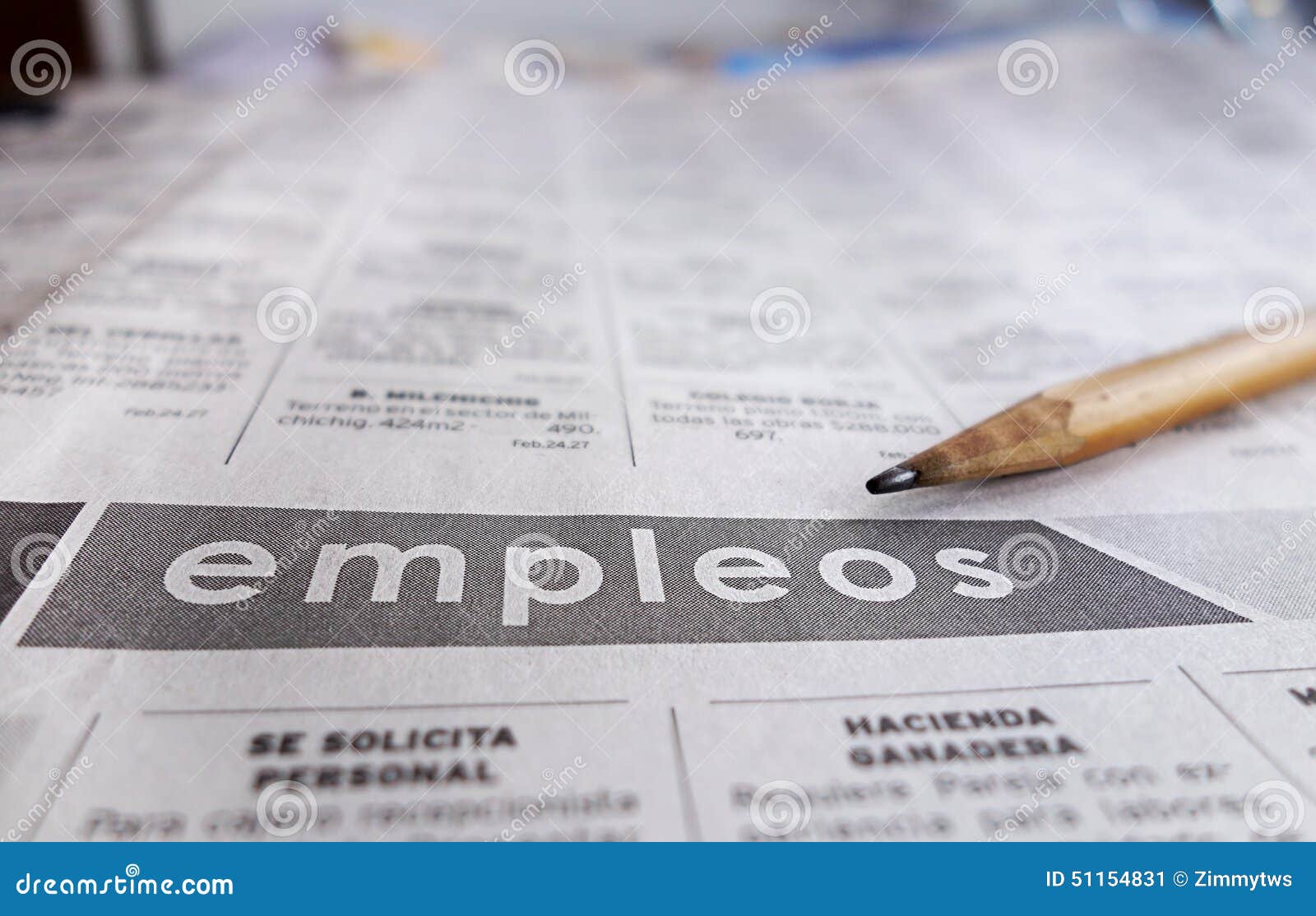 Spanish Help Wanted Section Stock Image - Image of newspaper, empleos ...