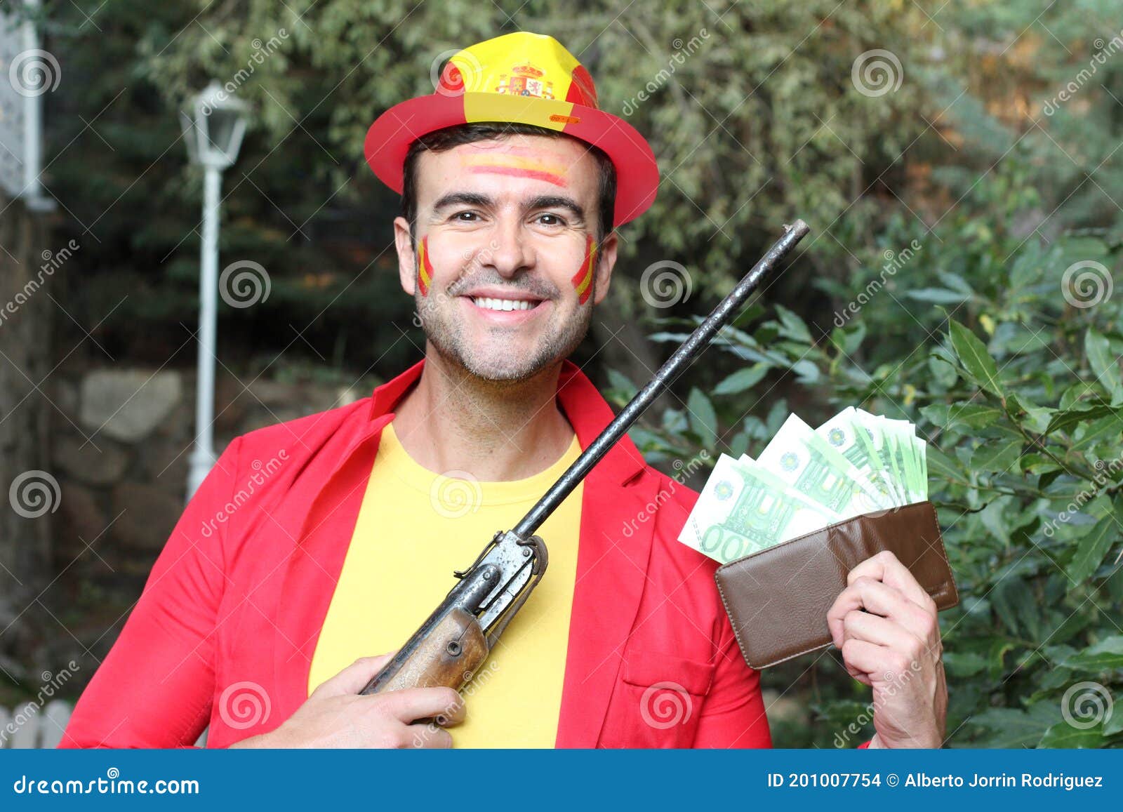 Spanish Hunter with Full Wallet Stock Photo - Image of revolver, rifle ...