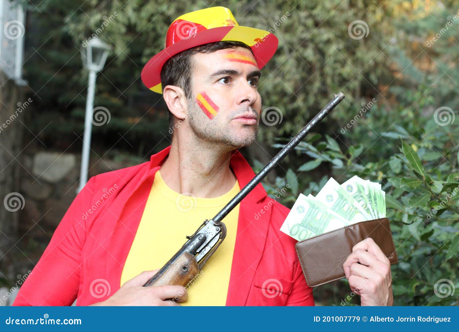 Spanish Hunter with Full Wallet Stock Image - Image of full, revolver ...