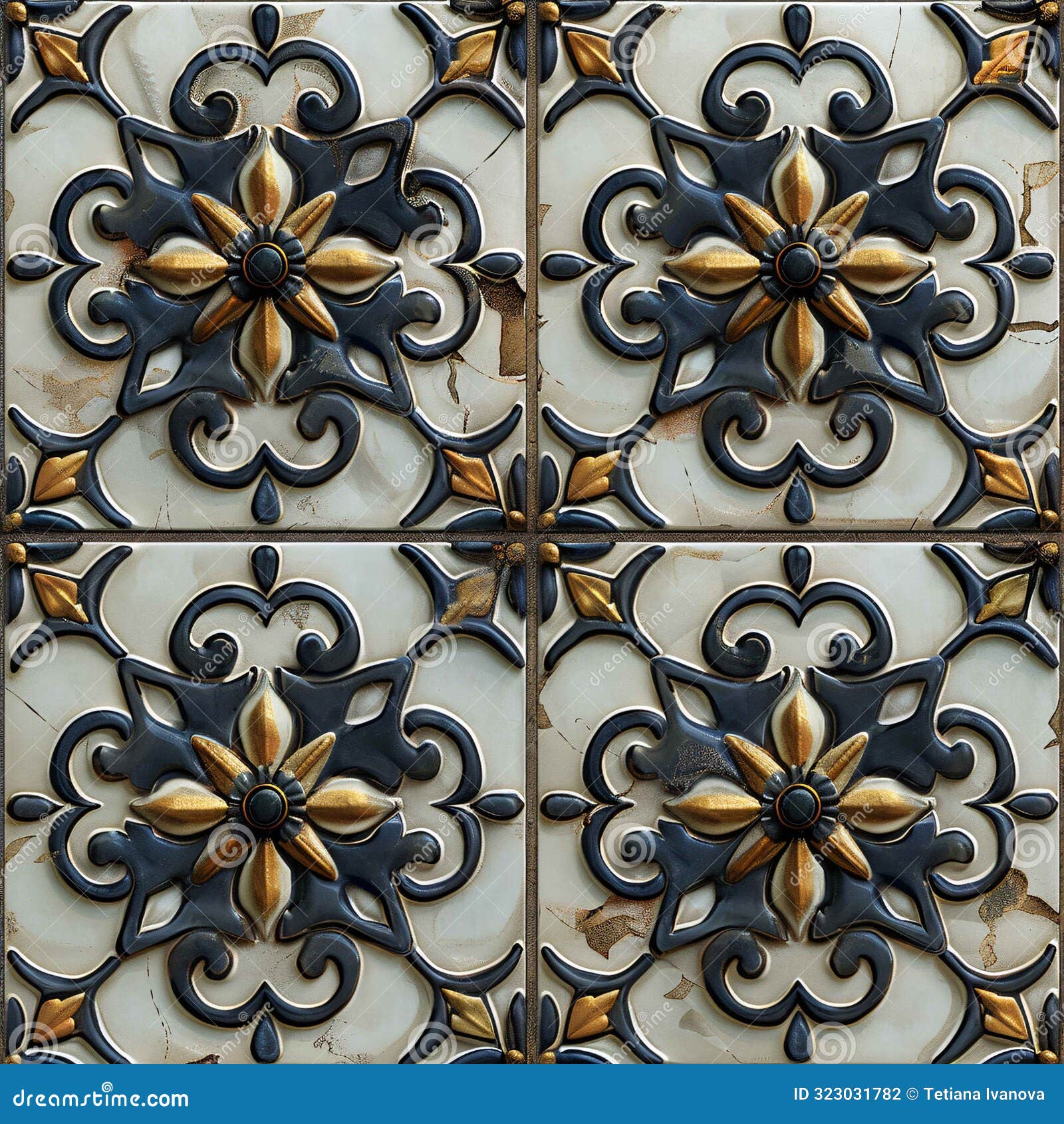 Spanish-inspired Stucco and Tile Texture. Stock Illustration ...