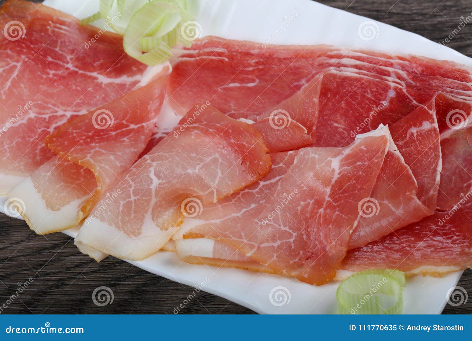 Jamon stock image. Image of meat, wooden, sliced, delicious - 111770635