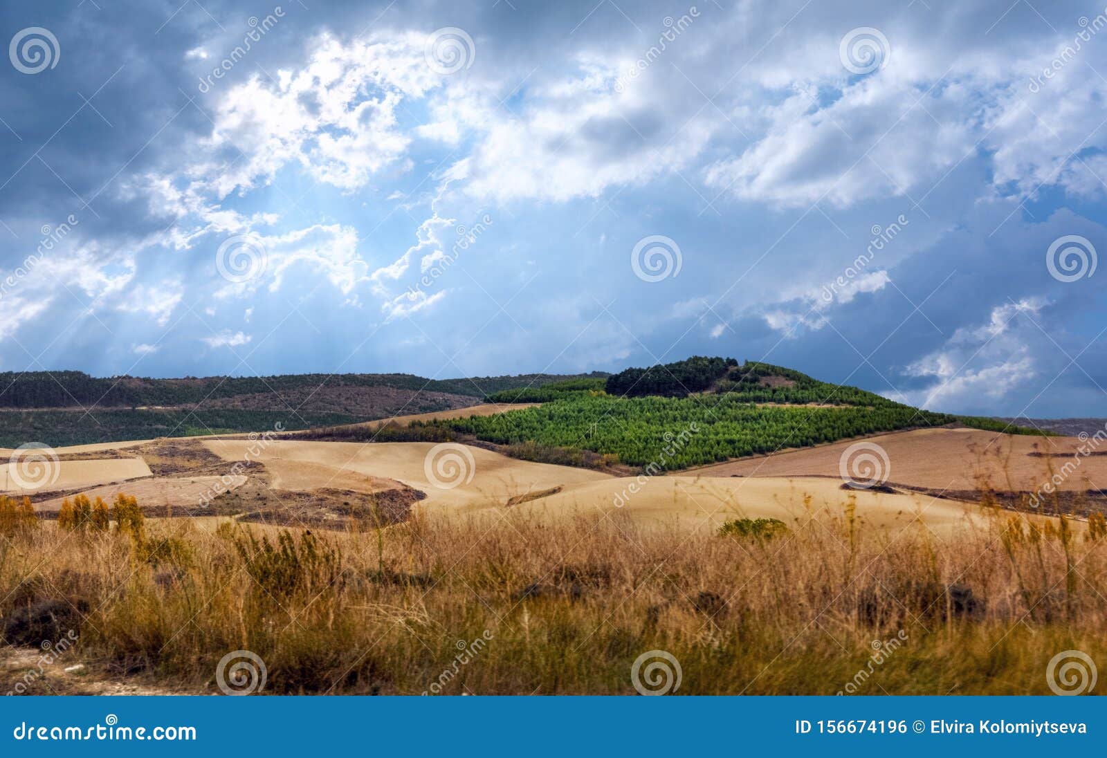 Spanish Landscapes - Endless Fields, Meadows, Forests Stock Photo ...
