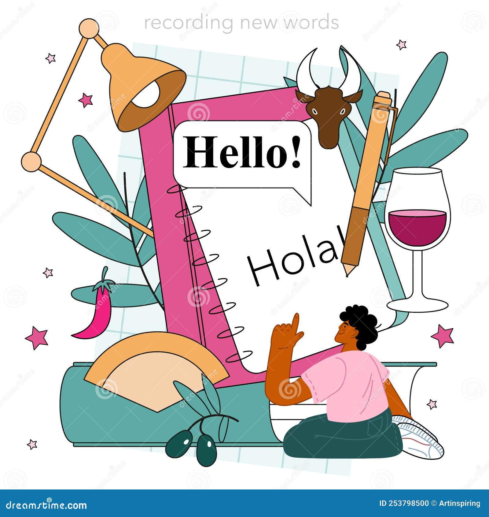 Spanish Language Concept. Language School Spanish Listening, Reading ...