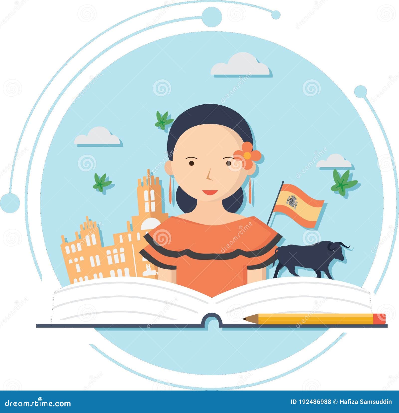 Spanish Language Concept. Vector Illustration Decorative Design Stock ...