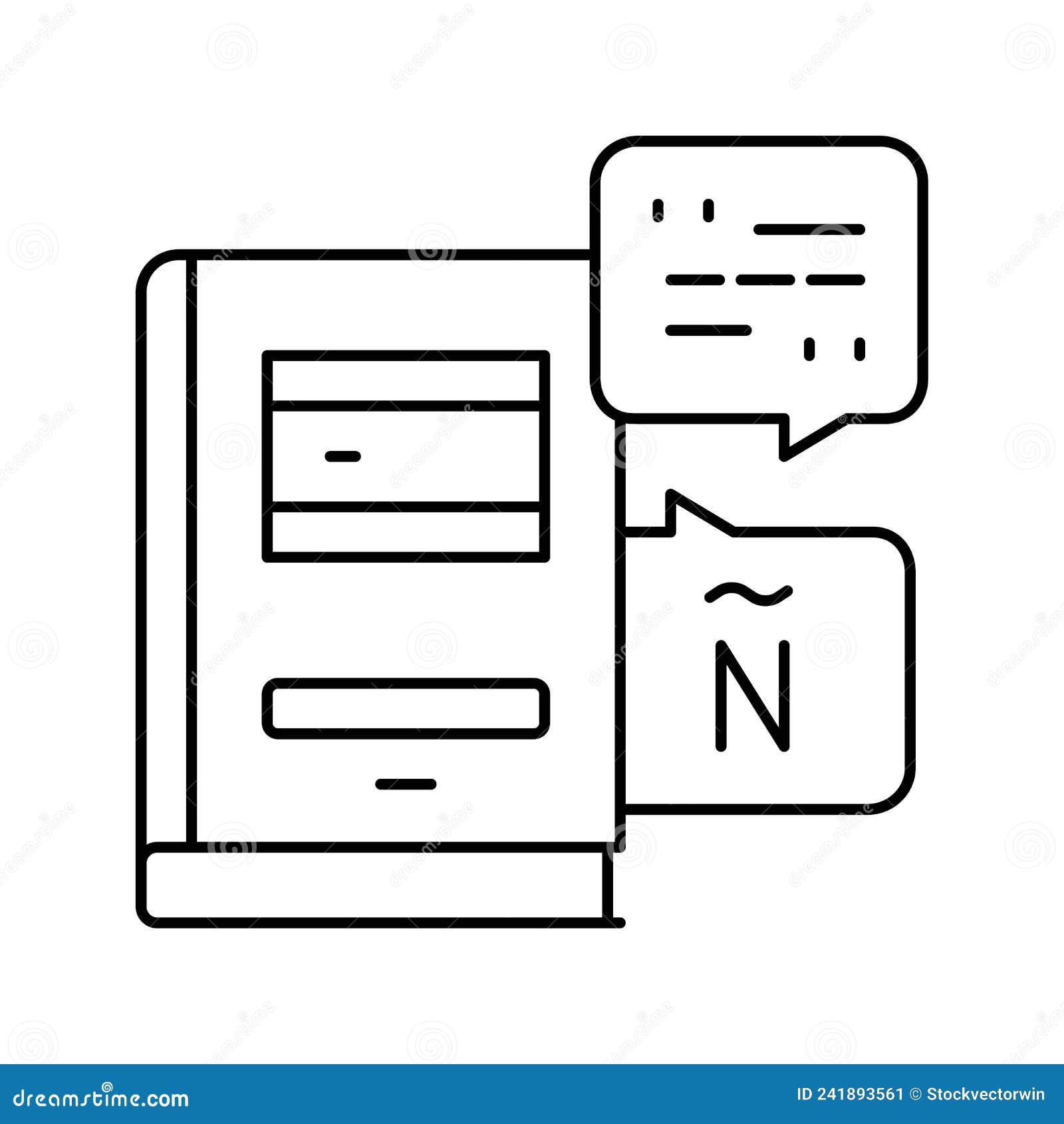 Spanish Language School Lesson Line Icon Vector Illustration Stock ...