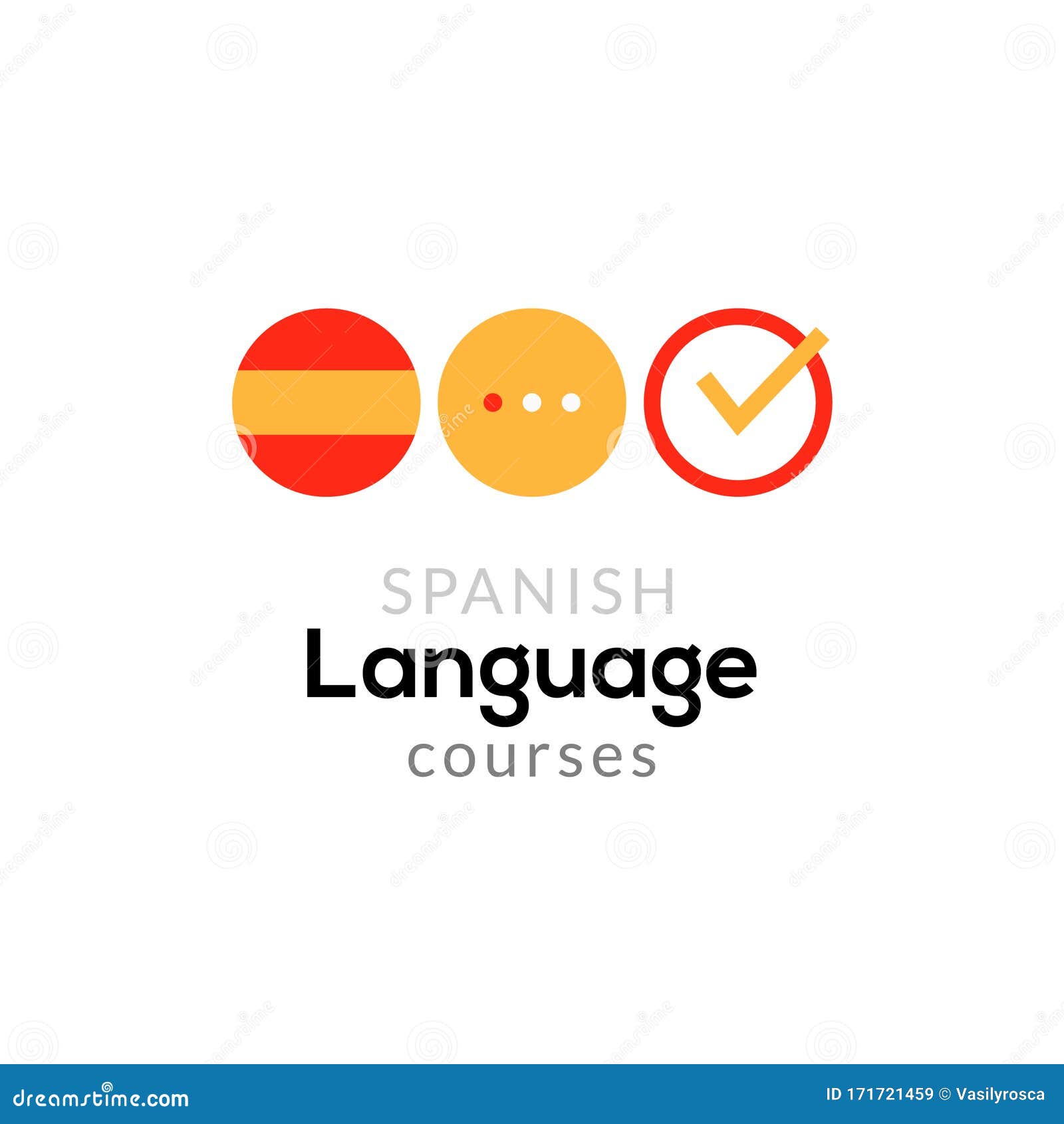 Spanish Language School Logo Course Concept. Vector Spanish Speak ...