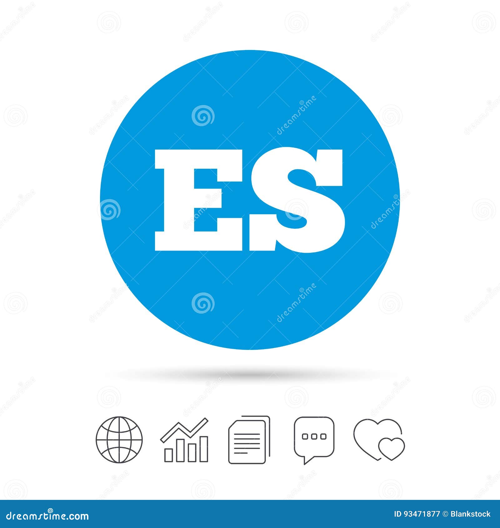 Spanish Language Sign Icon. ES Translation. Stock Vector - Illustration ...