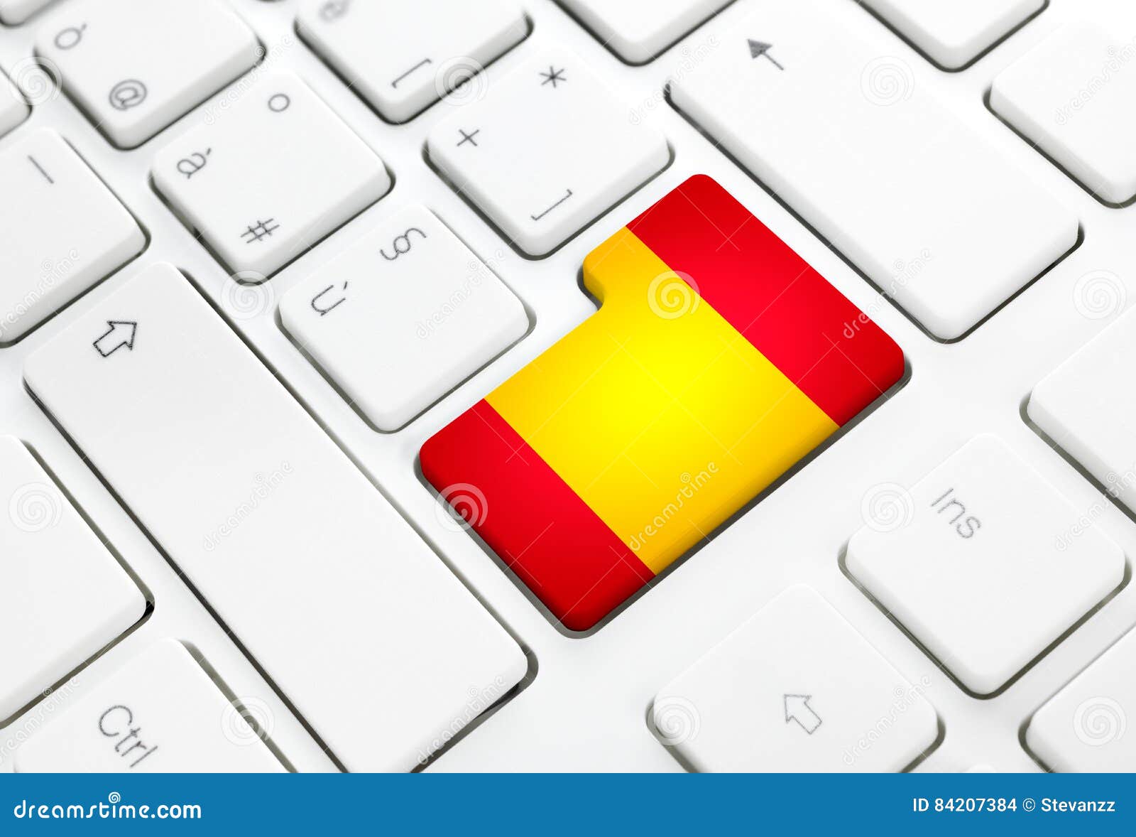 Spanish Language or Spain Web Concept. National Flag Enter Button or ...