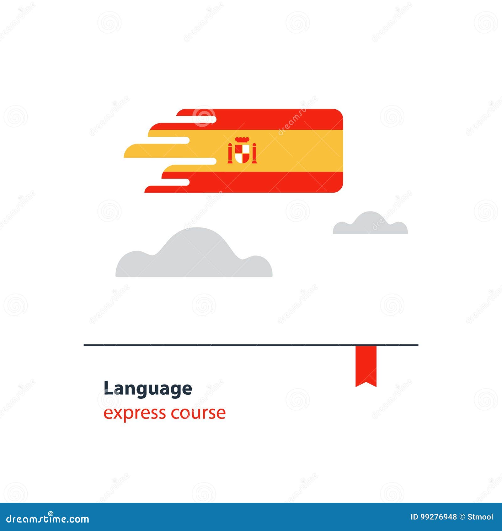 Spanish Language Courses Advertising Concept. Fluent Speaking Foreign ...