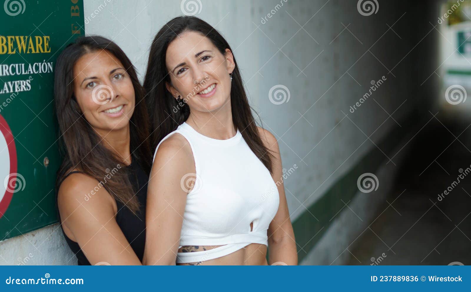 Spanish Lesbian Couple Happily Posing Stock Photo - Image of cuenca ...