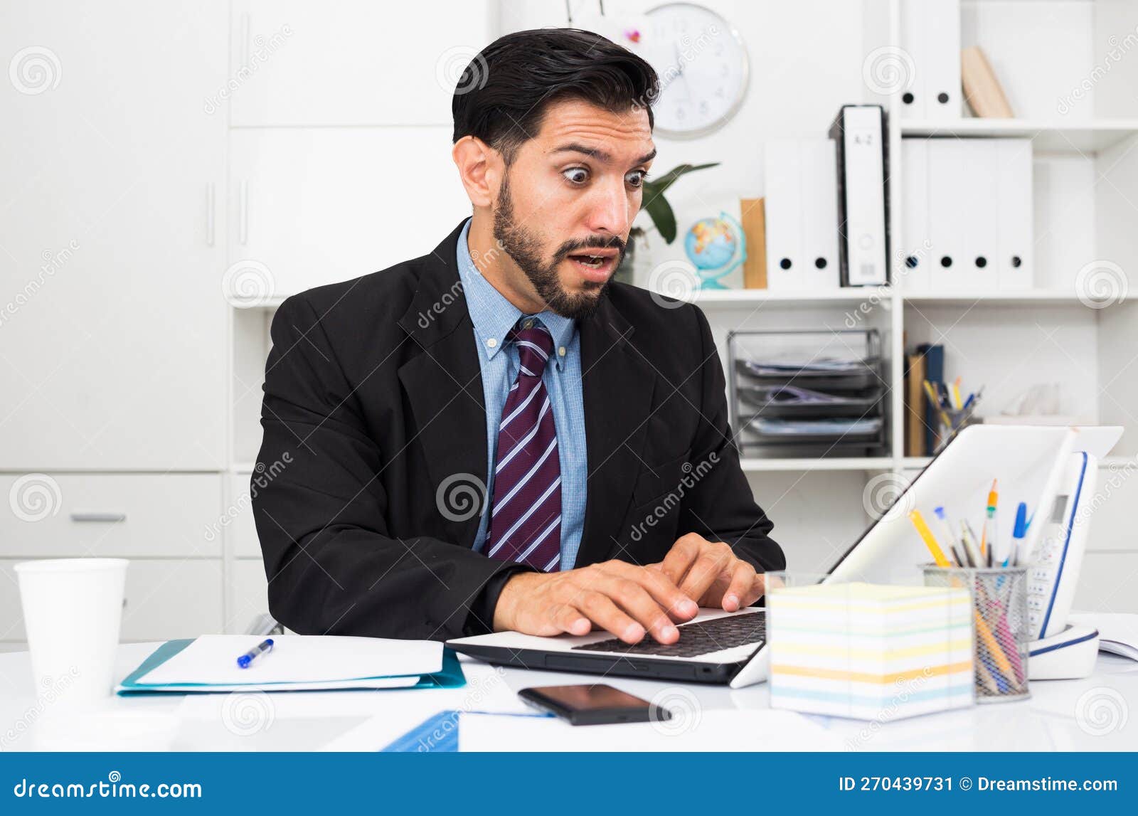 Spanish Male Worker is Having Complicated Issue with Project Stock ...