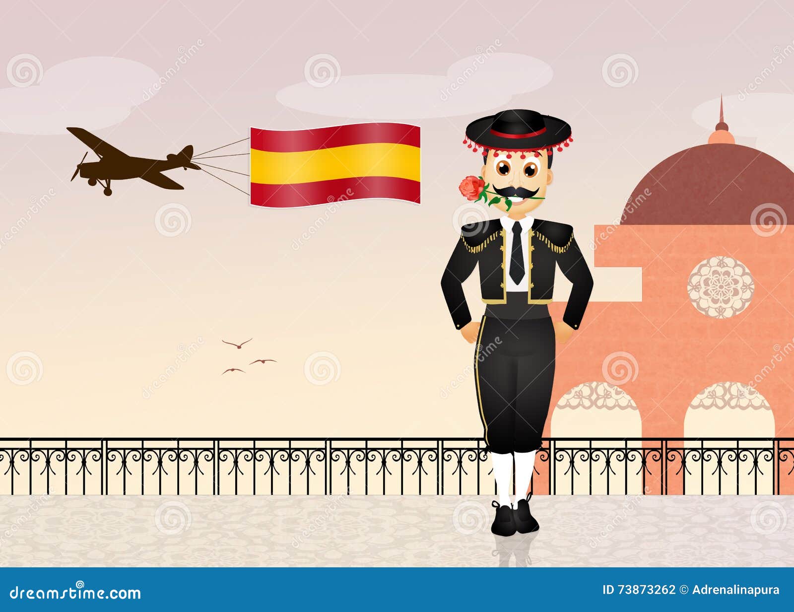 Spanish man stock illustration. Illustration of dancing - 73873262