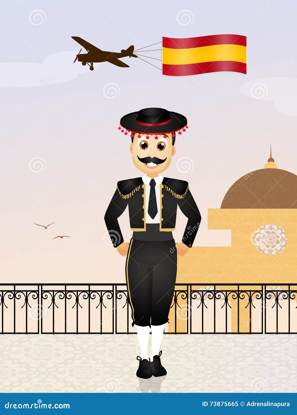 Spanish man stock illustration. Illustration of flamenco - 73875665