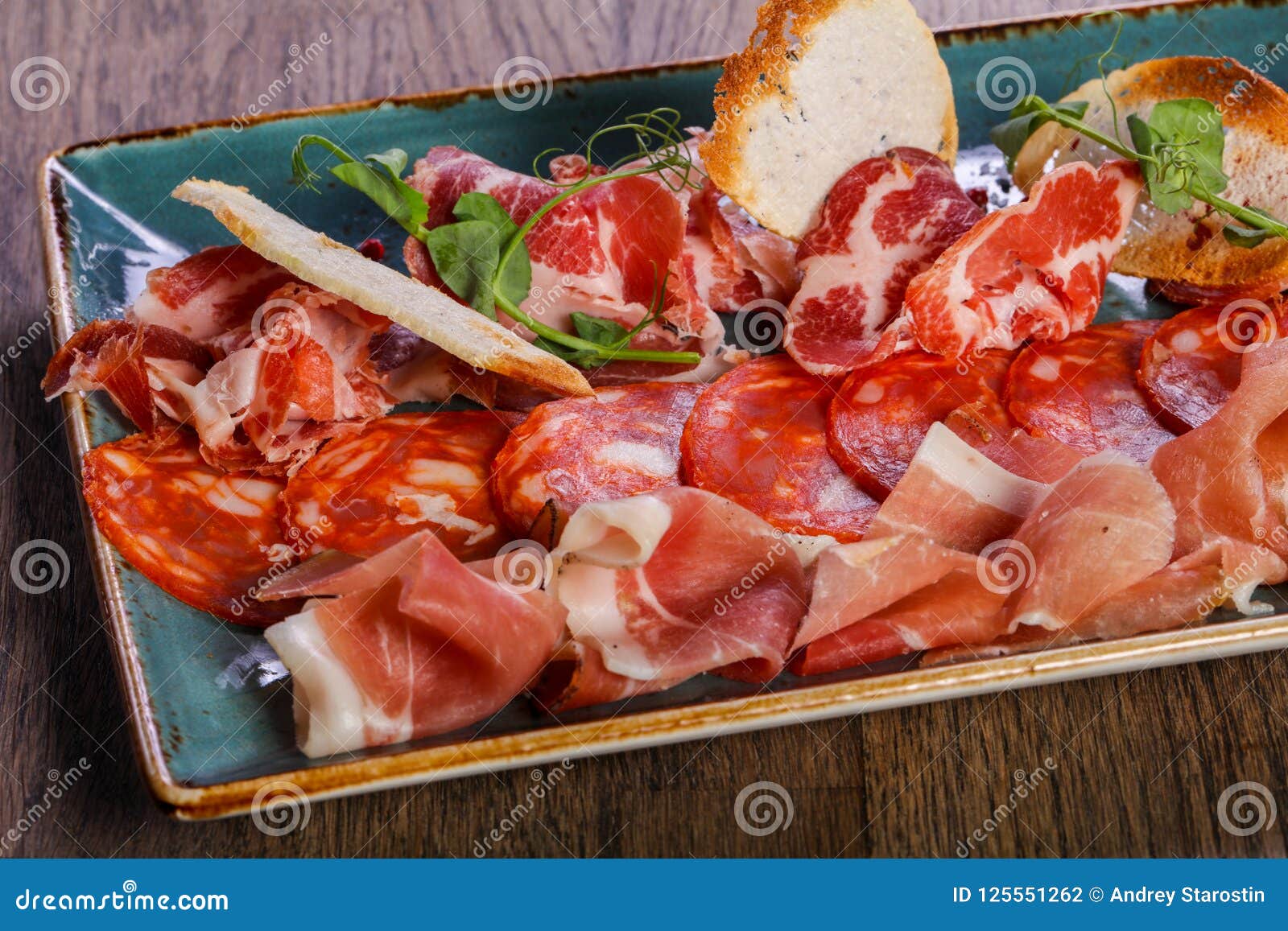 Spanish meat plate stock photo. Image of sausage, fruit - 125551262