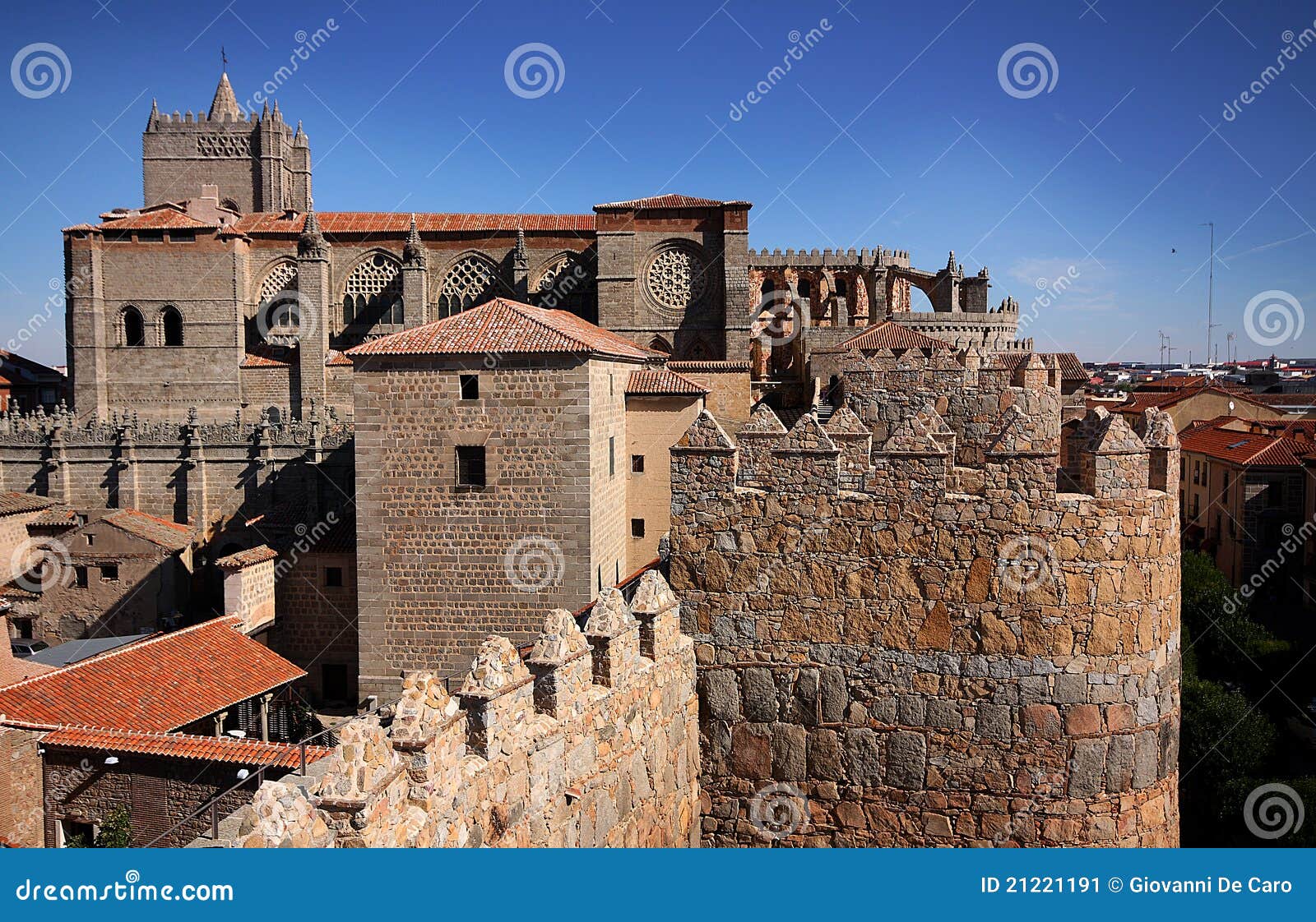 Spanish medieval town stock image. Image of medieval - 21221191