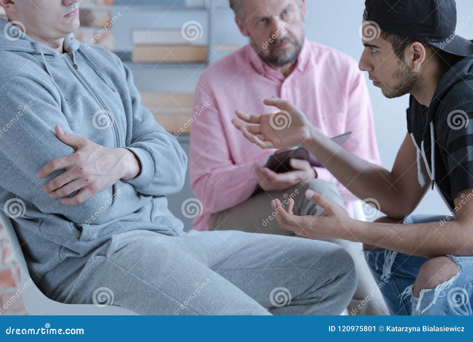 Spanish Man Solving Problem with Friend during Therapy for Aggressive ...