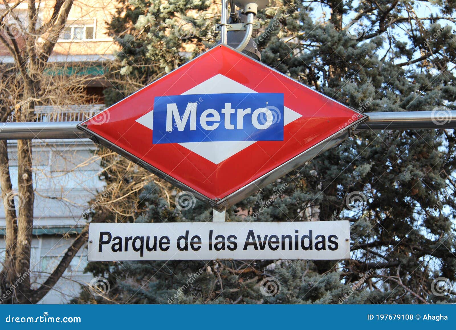 Spanish Metro Sign editorial stock photo. Image of transportation ...