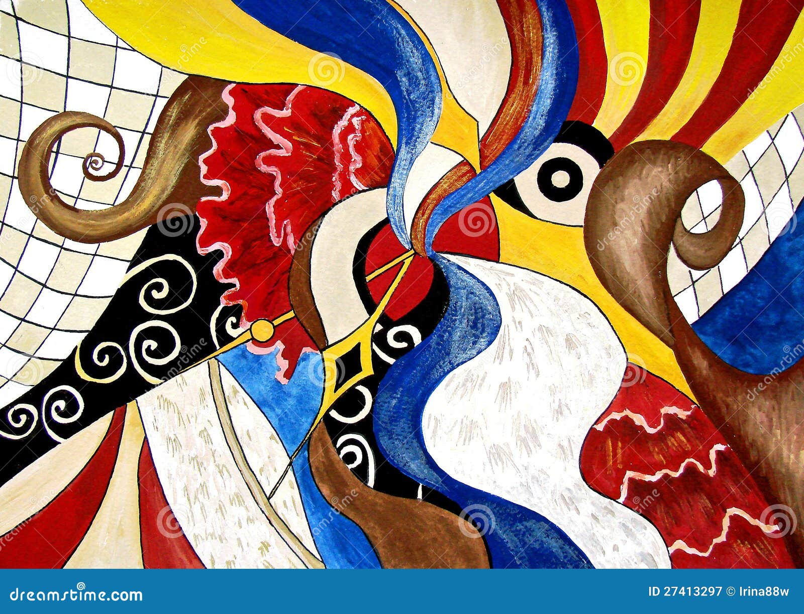 Spanish Modern Flag Painting Abstract. Stock Illustration ...