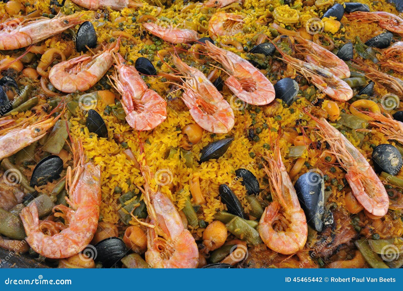 Spanish paella stock photo. Image of prawn, food, freshwater - 45465442