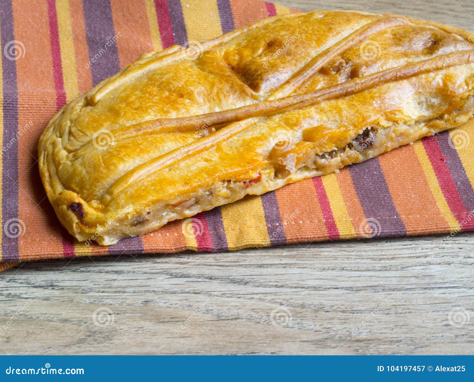 Spanish pie on a table stock image. Image of brown, tasty - 104197457