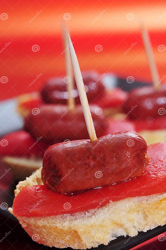 Spanish pinchos stock image. Image of mediterranean, snack - 24672199