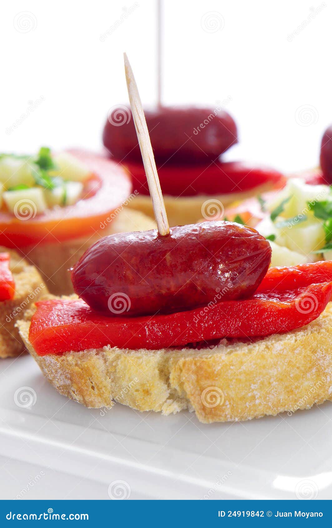 Spanish pinchos stock photo. Image of chorizo, food, spanish - 24919842