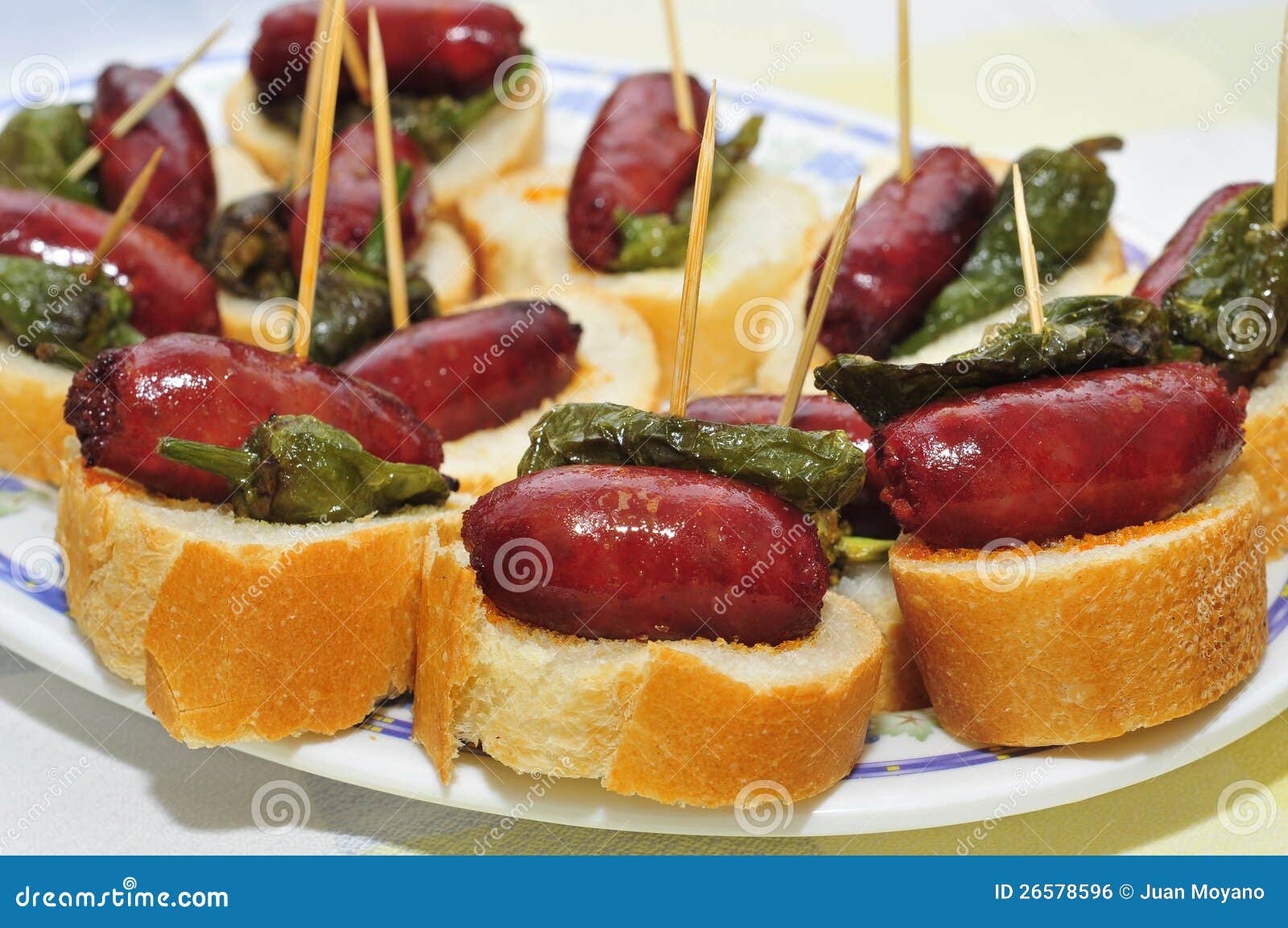Spanish pinchos stock photo. Image of restaurant, chorizo - 26578596