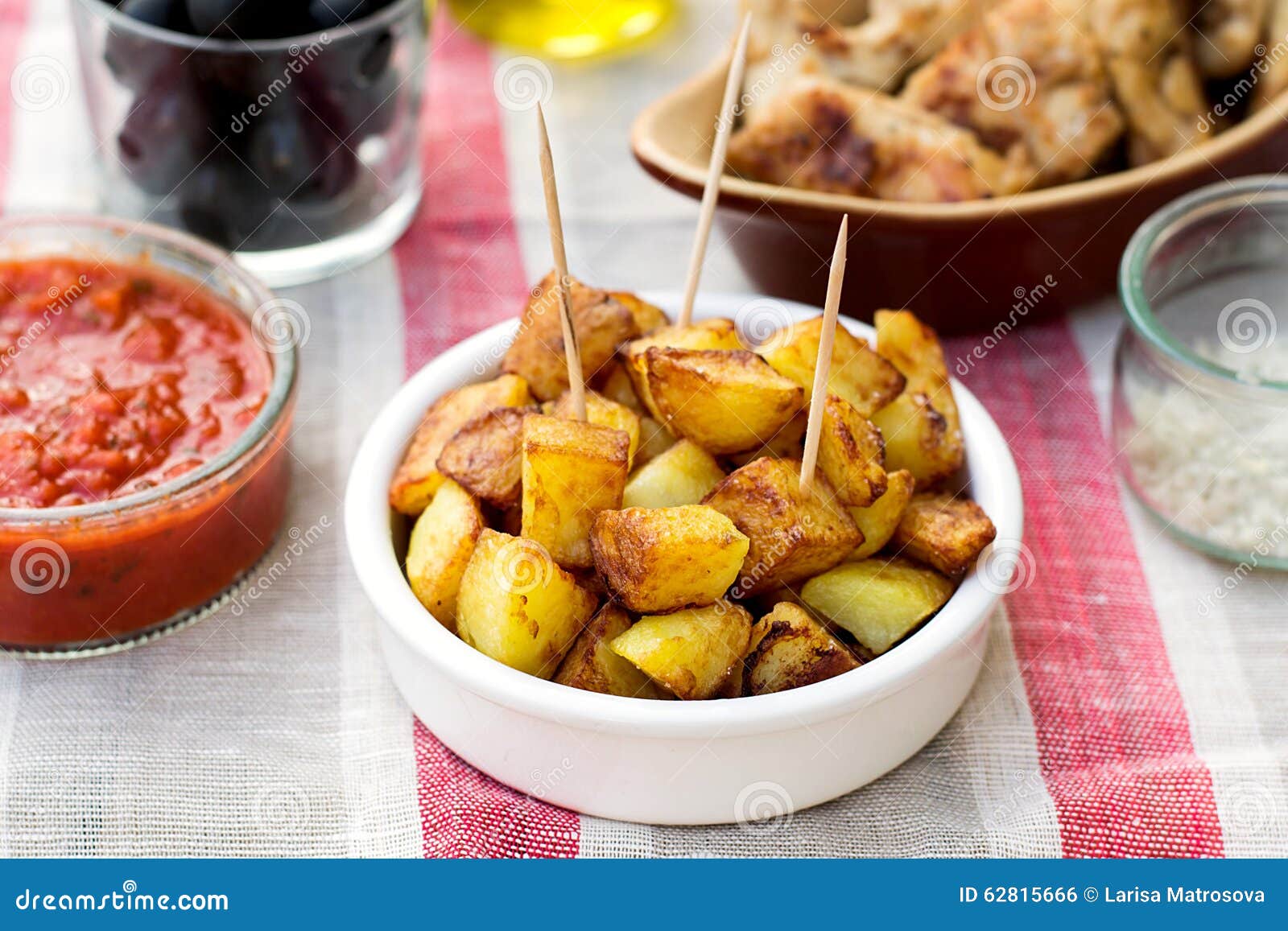 Spanish Potatoes Patatas Bravas for Tapas Stock Photo - Image of ...
