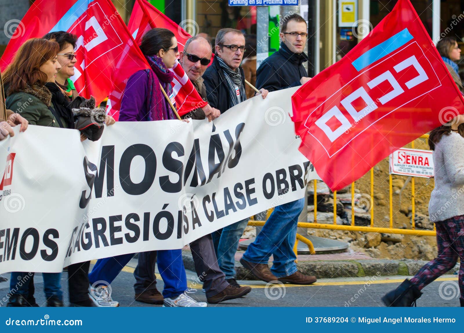 Spanish protest editorial stock image. Image of finance - 37689204
