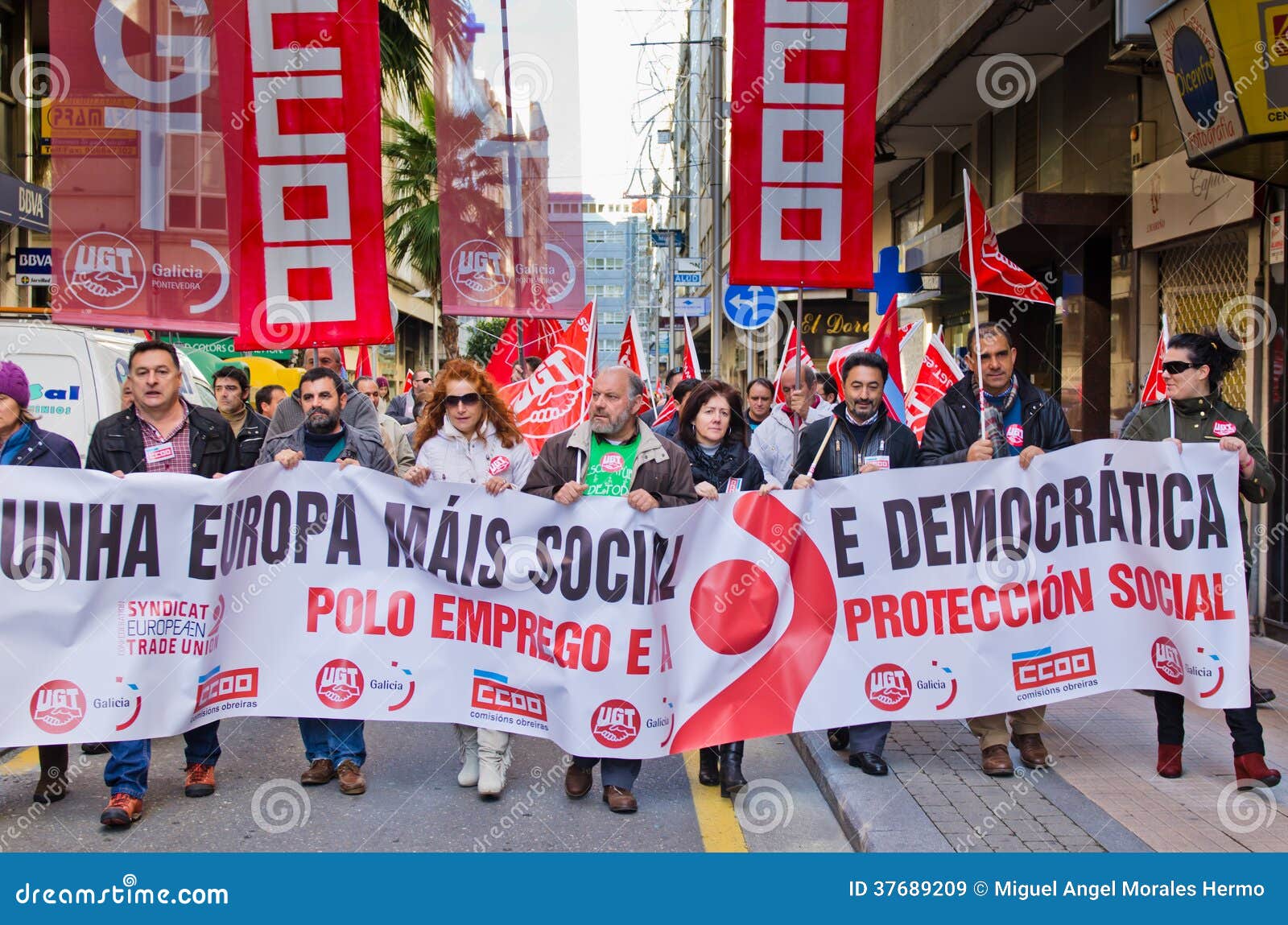 Spanish protest editorial stock image. Image of euro - 37689209