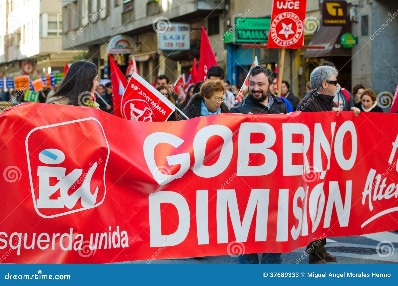 Spanish protest editorial stock photo. Image of street - 37689333