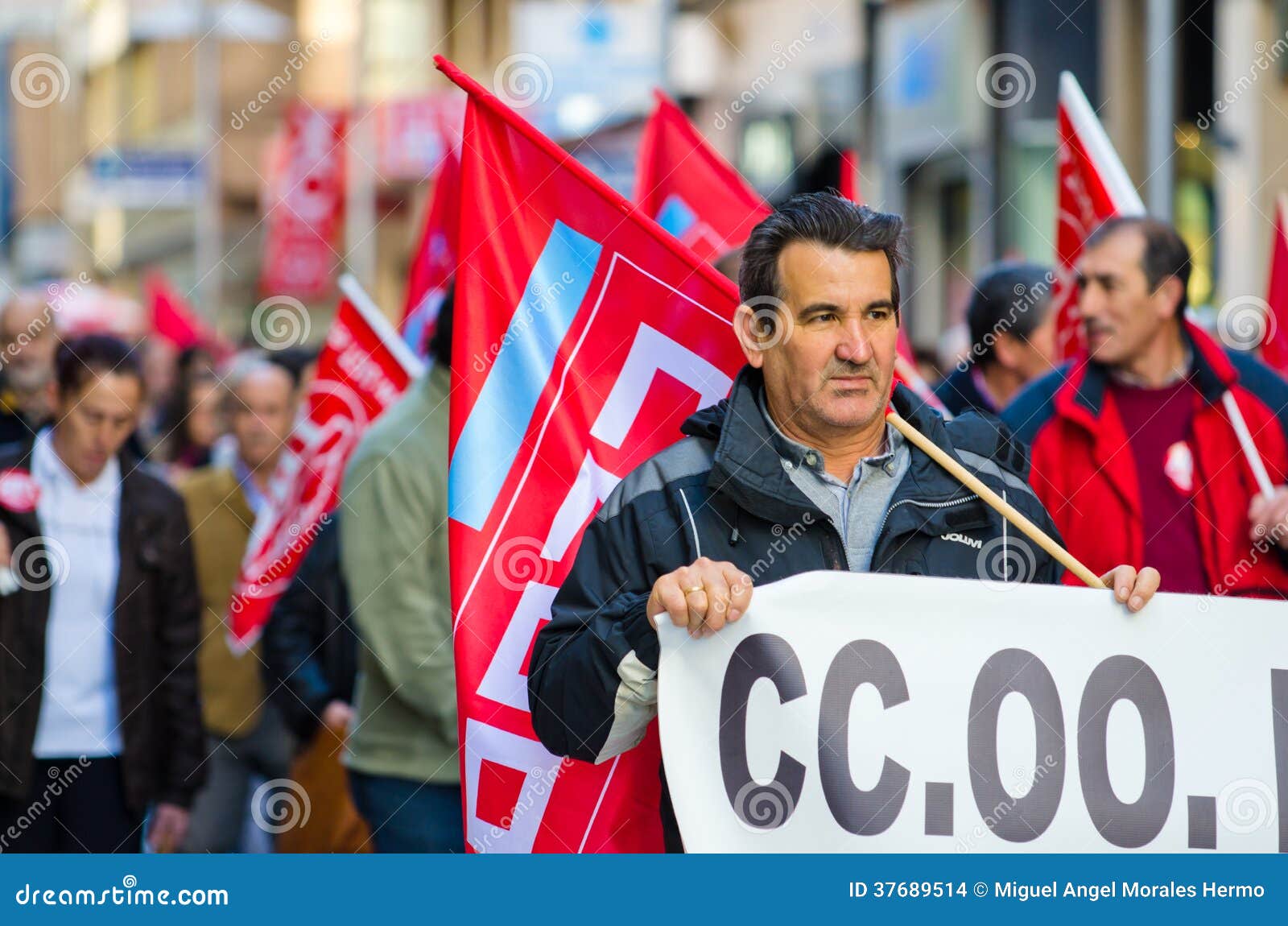 Spanish protest editorial stock image. Image of social - 37689514