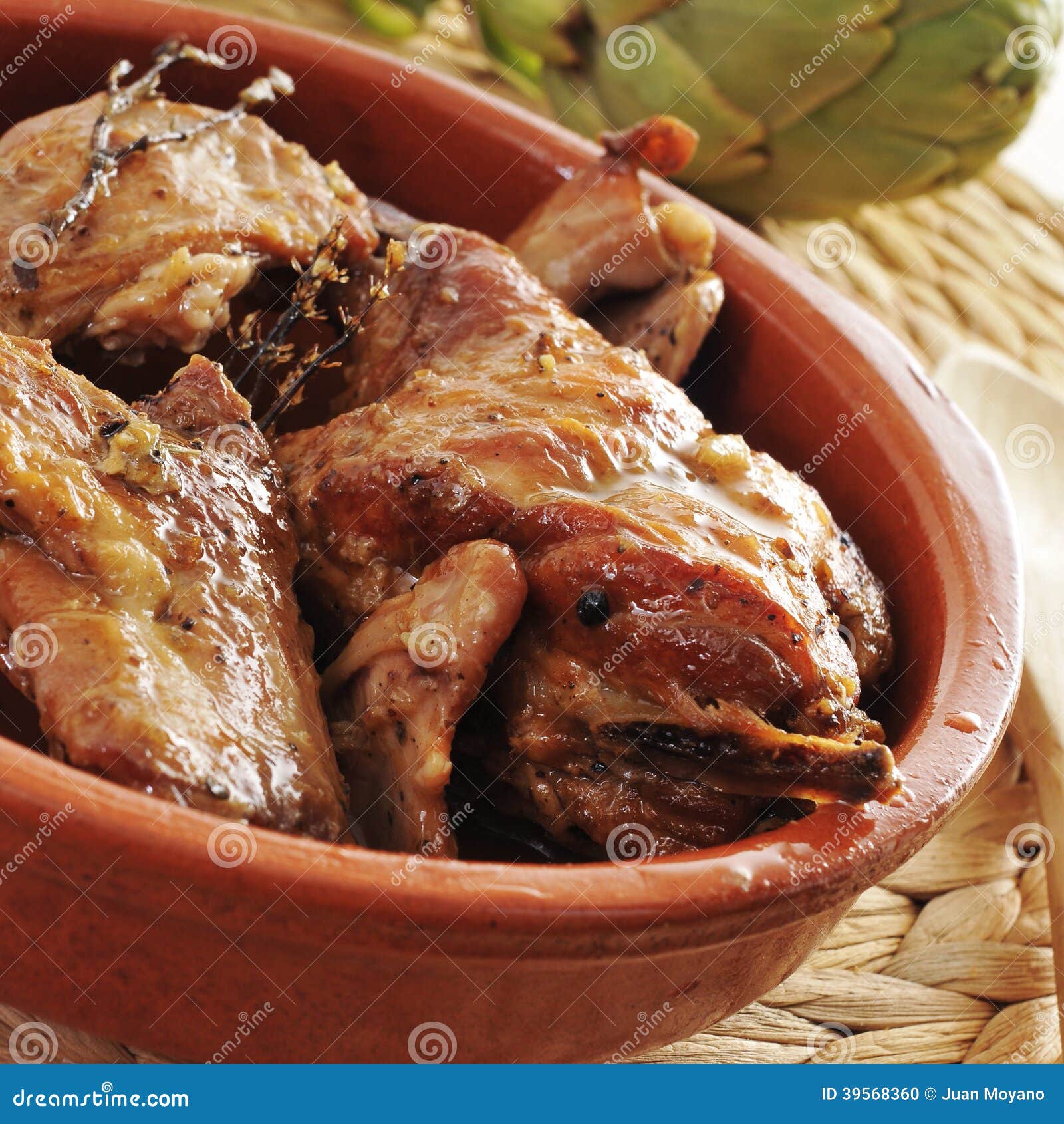 Spanish roast rabbit stock photo. Image of pieces, nutrition - 39568360