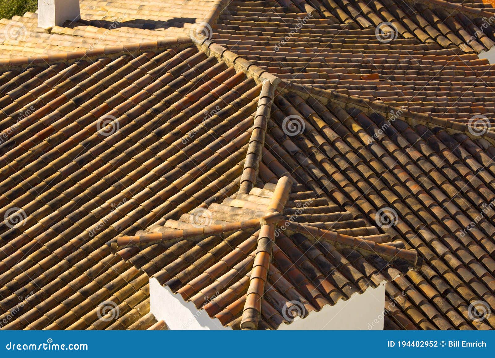 Spanish Rooftops with Clay Tiles in the Sunshine Stock Photo - Image of ...