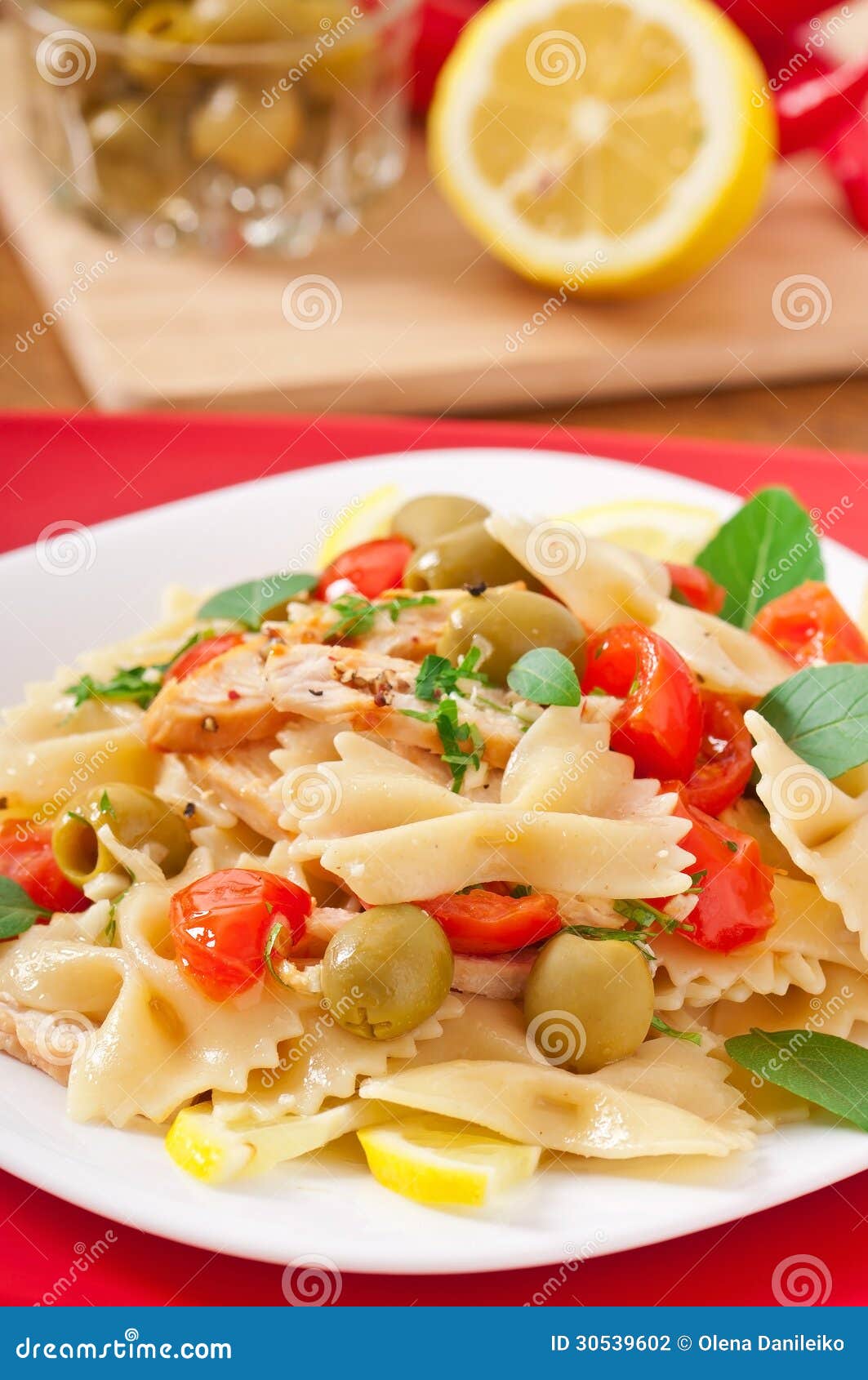 Spanish Salad with Pasta Bows Stock Photo - Image of fresh, olive: 30539602