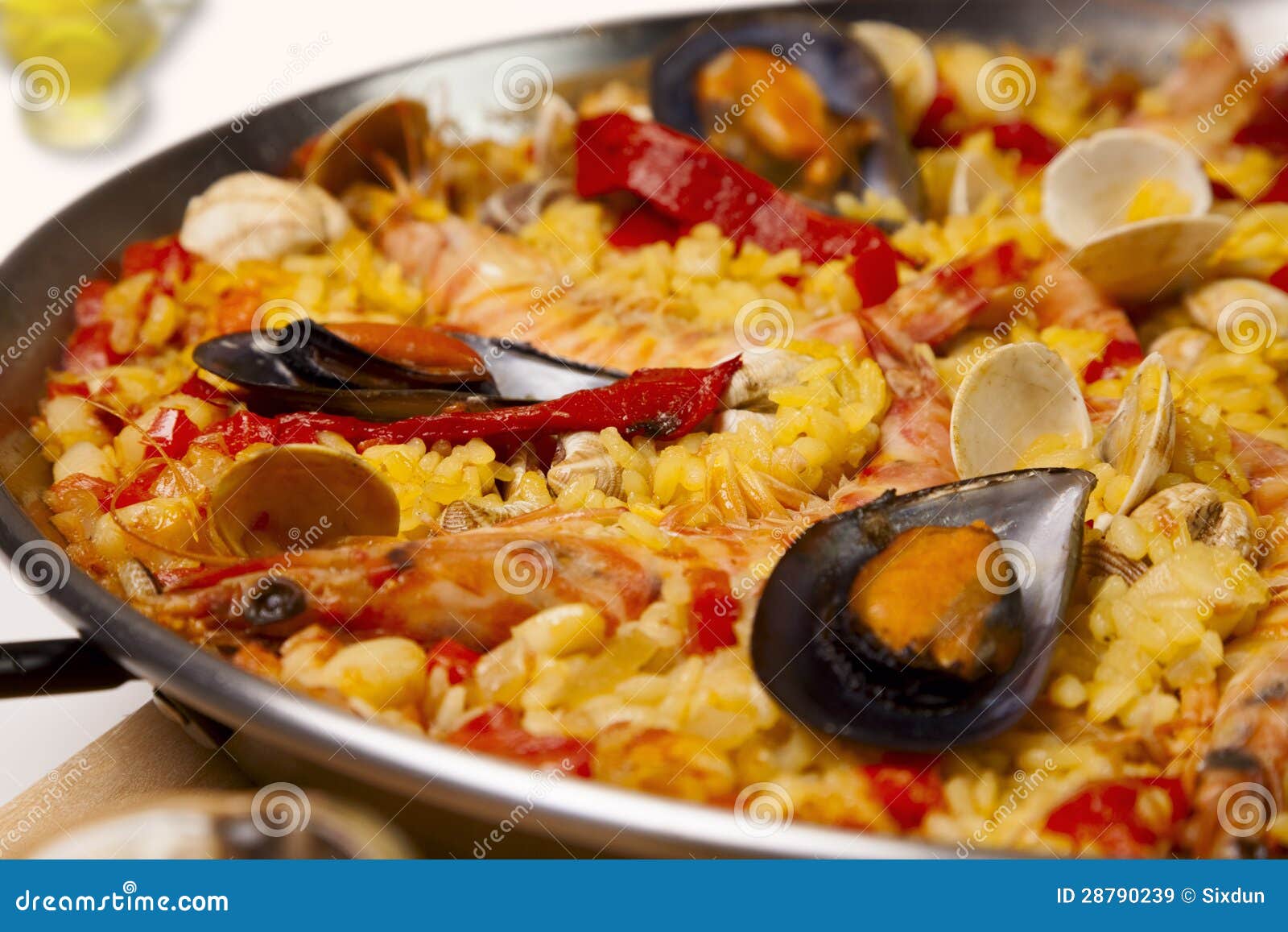 Spanish Seafood Rice Paella, Close Up Stock Image - Image of rice ...