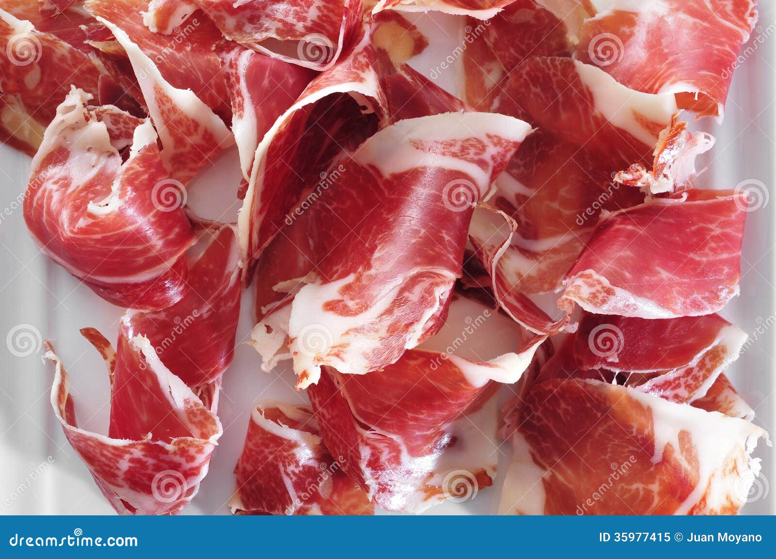 Spanish Serrano Ham Served As Tapas Stock Image - Image of horizontal ...